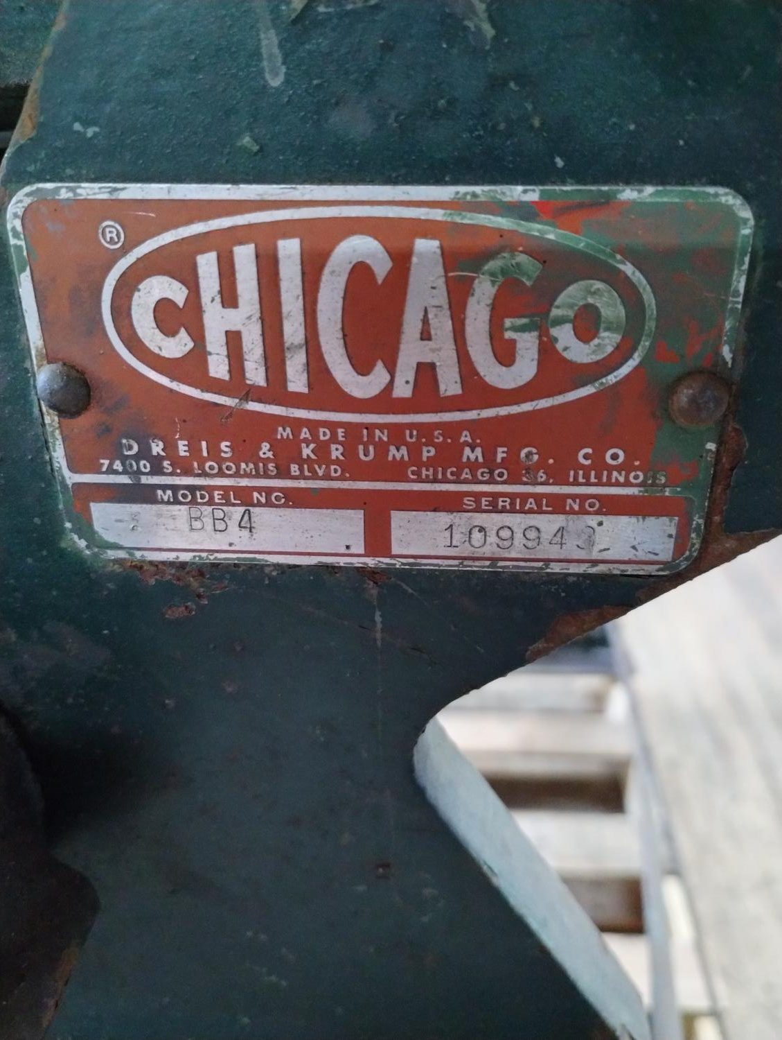 Machinery - Blue Ball Machine Co. | Chicago BB4 Sheet Metal Brake